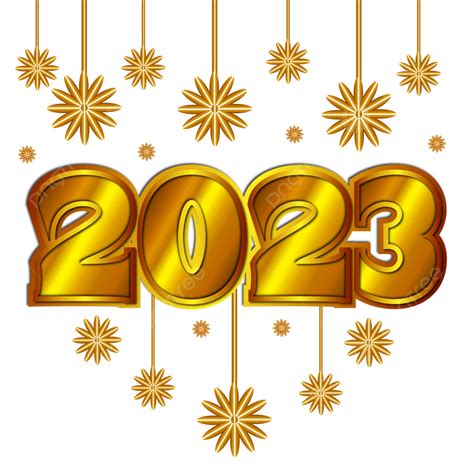3d Luxury Golden 2023 With Gold Happy New Year Clipart Transparent