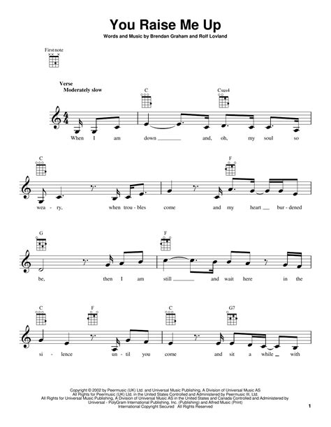 You Raise Me Up Sheet Music Direct