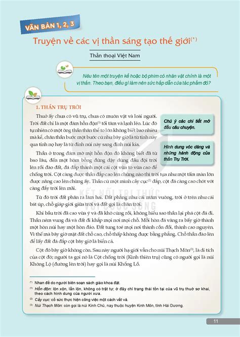 SGK Scan Truyện về các vị thần sáng tạo thế giới Thần thoại Việt Nam
