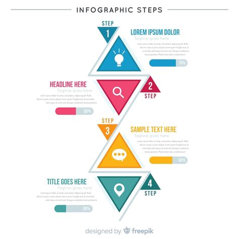 Flache Infografik Schritte Vorlage Kostenlose Vektor