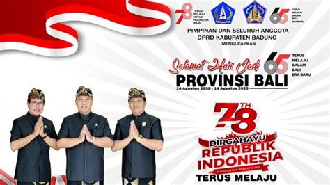 Pimpinan Dan DPRD Kabupaten Badung Mengucapkan Selamat Hari Jadi