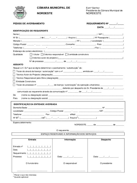 Preenchível Disponível Exmo Sr Presidente da Cmara Municipal de