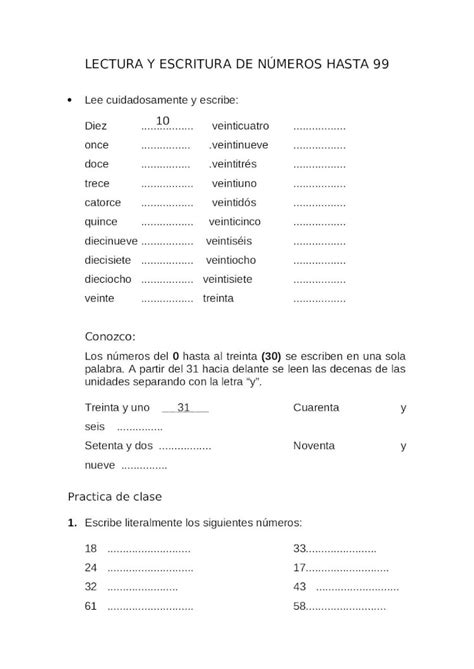 Docx Lectura Y Escritura De N Meros Hasta Dokumen Tips