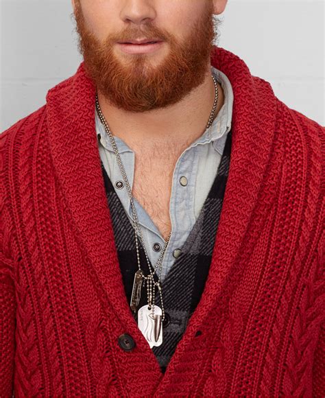Denim Supply Ralph Lauren Cable Knit Shawl Cardigan 165 Macy S