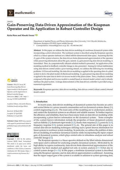 pdf gain preserving data driven approximation of the koopman operator and its application in