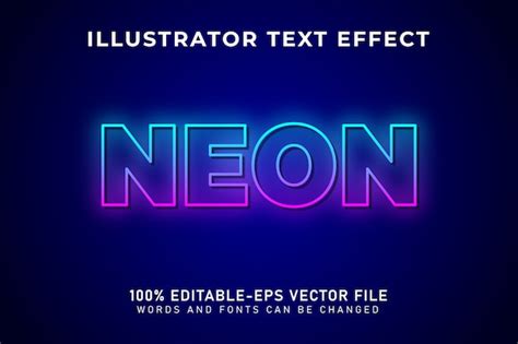 Premium Vector Neon Light Editable Text Effect