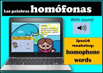 Homophone Vocabulary In Spanish Palabras Hom Fonas Boom Cards Tpt