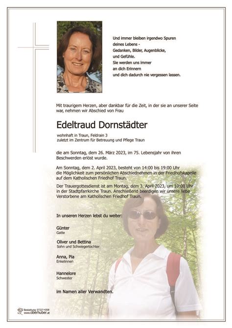 Todesanzeigen Tischlerei Bestattung Oberhuber