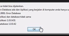Cara Mengatasi Error Database Versi Aplikasi Dan Database Tidak Sama