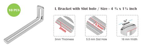 Amazon OTTFF 10 Pcs 4 ¾ x 1¼ inch Adjustable L Shape Corner Brace
