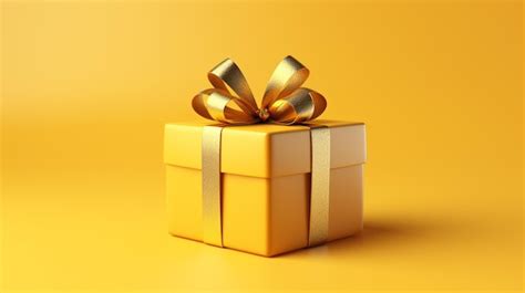 Caja De Regalo Amarilla De Navidad Feliz A O Nuevo Concepto Fondo De