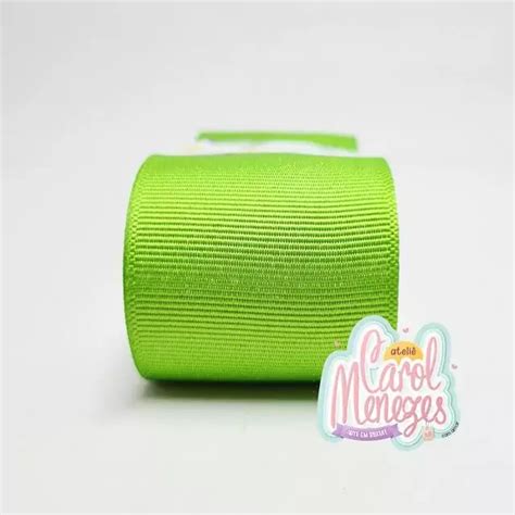 Fita Gorgurão Lisa Verde Abacate 40mm 10 Metro Alpet