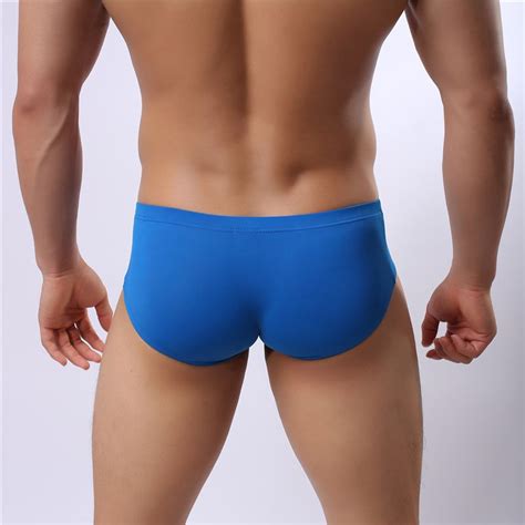 2020 Men Ice Silk Briefs Sexy Sheer Mesh Ultra Thin Transparent Solid