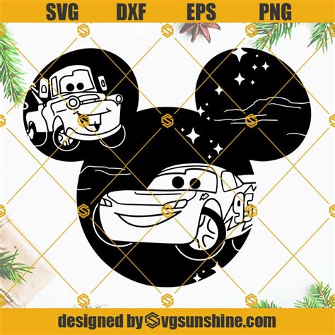Lightning McQueen Cars SVG Disneyland Cars SVG Cars Pixar SVG PNG DXF