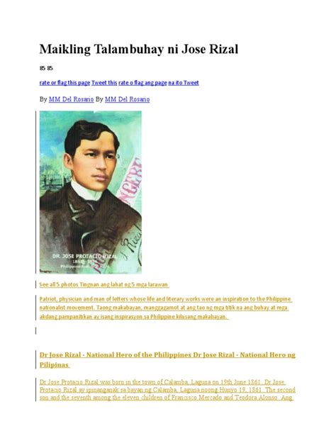 Talambuhay Ni Jose Rizal Printable