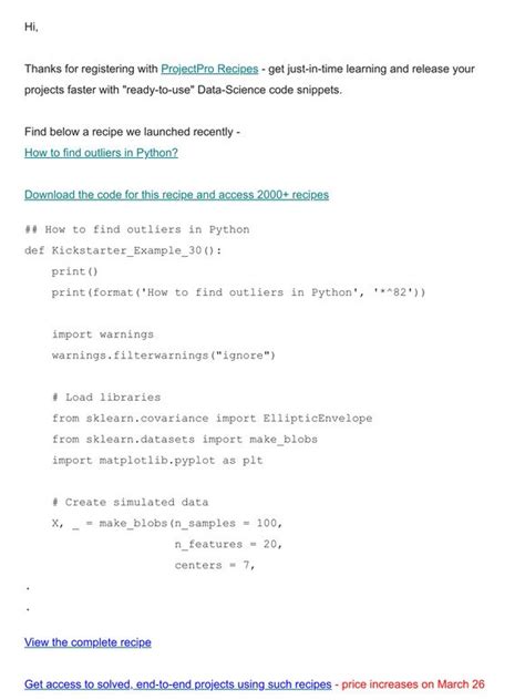 ProjectPro Machine Learning Code Recipe 9 How To Find Outliers In