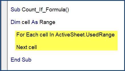 Excel Vba Loop Through Cells Inside The Used Range For Each