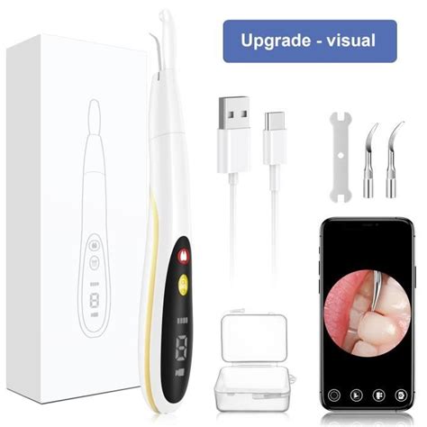 AIHONTAI Nettoyeur de dents à ultrasons avec caméra visuelle et