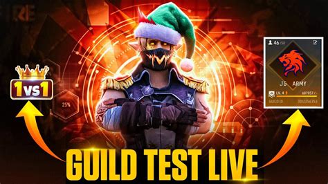1 VS 2 FREE FIRE LIVE GUILD TEST CUSTOM ROOM HARDEST GUILD TEST FF