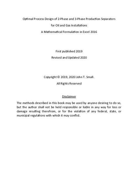 doc optimal process design of 2 phase and 3 phase production separators for oil and gas