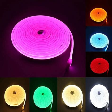 Neonowa taśma led 8 kolorów 5m miękki neon do dekoracji kolor czerwony
