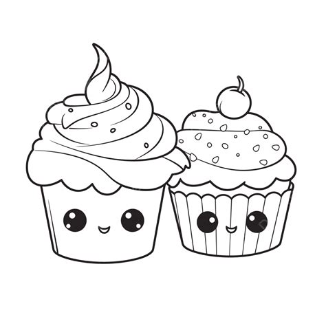 Kawaii Cupcake Coloring Pages Free Printable Printable Off