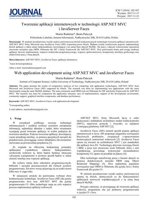 pdf web application development using asp mvc and javaserver faces