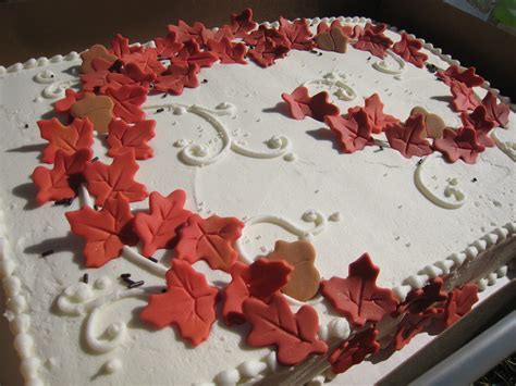 10 Sheet Cakes With Leaves Photo Fall Decorated Sheet Cakes Sheet