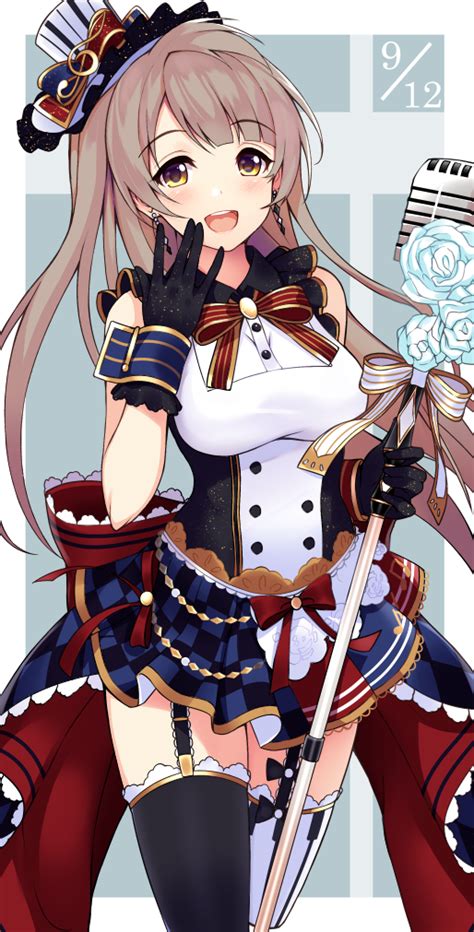 Safebooru 1girl D Blush Brown Hair Cafe Maid Garter Straps Long Hair Looking At Viewer Love