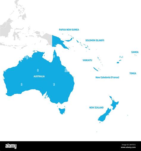 Australia And Oceania Region Map Of Countries In South Pacific Ocean