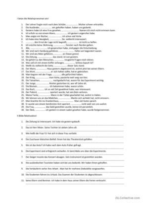 91 Relativpronomen und Relativsätze Deutsch DAF Arbeitsblätt