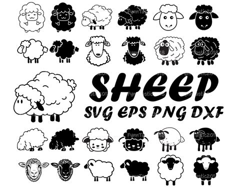 Sheep Svg Sheep Png Sheep Eps Sheep Dxf Cut File Silhouette SVG Files