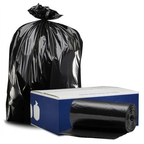 Plasticplace Heavy Duty Black Trash Bags 1 5 Mil 50 Count 55 To 60