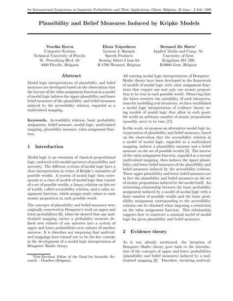 pdf plausibility and belief measures induced by kripke models