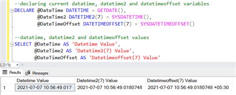 SQL Server DateTime Vs Datetime2 DatabaseFAQs