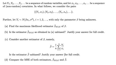 solved let y1 y2 … yn… be a sequence of random variables