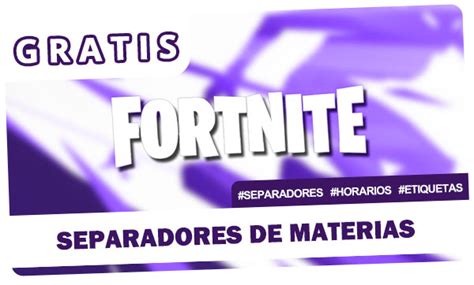 Gratis Separadores De Materias De Fortnite Para Imprimir Ideas Para