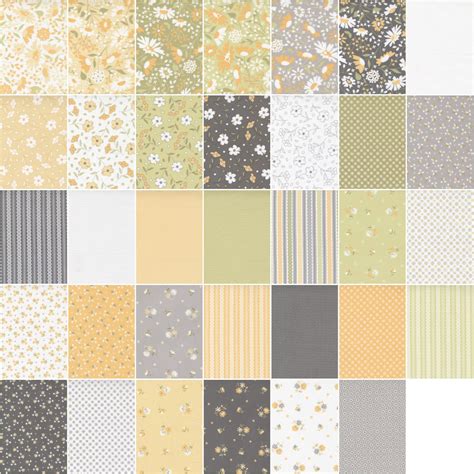 Buttercup Slate 34 Fat Quarter Bundle Corey Yoder For Moda Fabrics