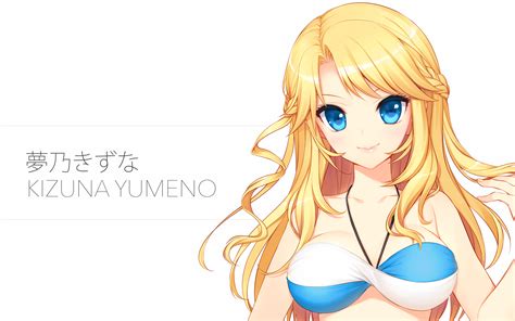 Bikini Blonde Hair Blue Eyes Culture Japan Dmyo Kizuna Yumeno Long Hair