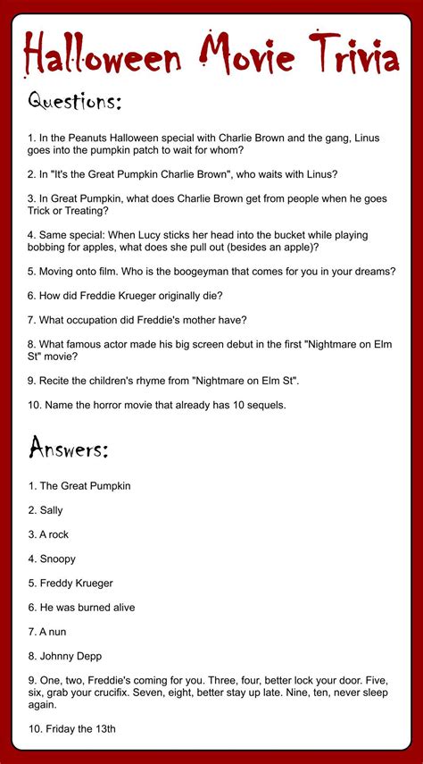 Halloween Movie Trivia Questions And Answers Halloween Facts Movie