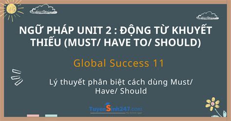 Lý thuyết ngữ pháp động từ khuyết thiếu must have to should môn