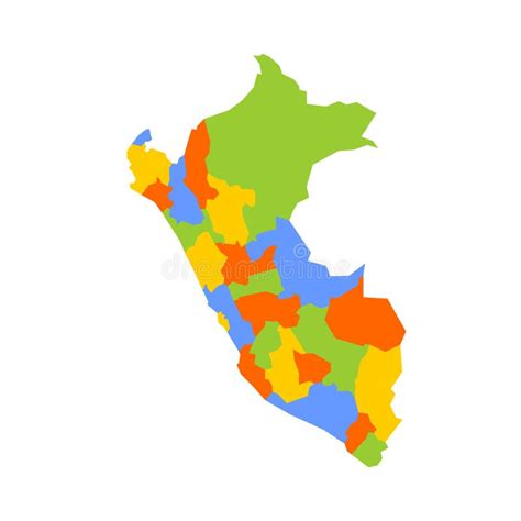 Peru Political Map Of Administrative Divisions Stock Vector