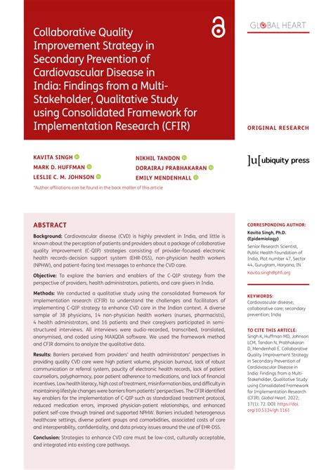 pdf collaborative quality improvement strategy in secondary prevention of cardiovascular