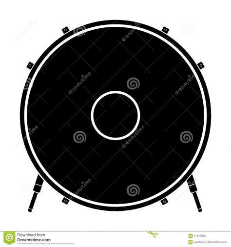 Icono Aislado Del Tambor Instrumento Musical Ilustración del Vector