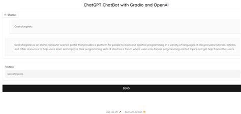 create a chatbot with openai and gradio in python geeksforgeeks