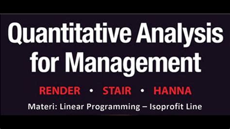 linear programming isoprofit line youtube