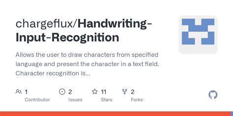 github chargeflux handwriting input recognition allows the user to draw characters from
