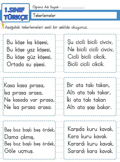 Etkinlikburada 1 Sinif Tekerlemeler 2 Artofit