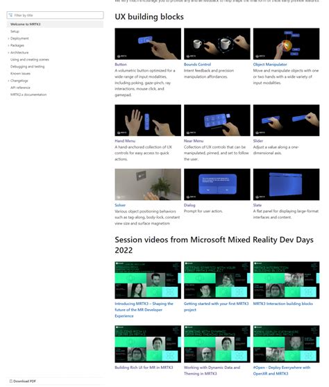 Mixed Reality Toolkit Developer Documentation
