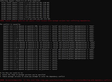 错误：无法安装 ipykernel 和 jupyter client，因为这些包版本具有冲突的依赖项 python黑洞网